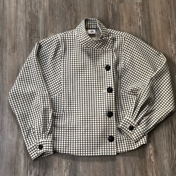 CAbi | Jackets & Coats | Cabi Black And White Windowpane Jacket | Poshmark